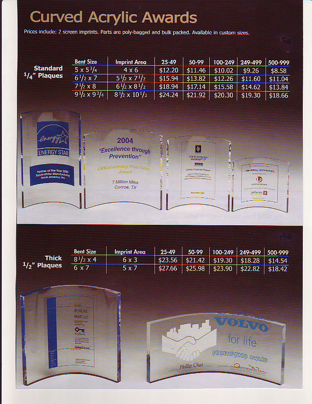 ACRYLIC CURVED PLAQUES: Acrylic Curved Plaques, Curved Acrylic Frames ...